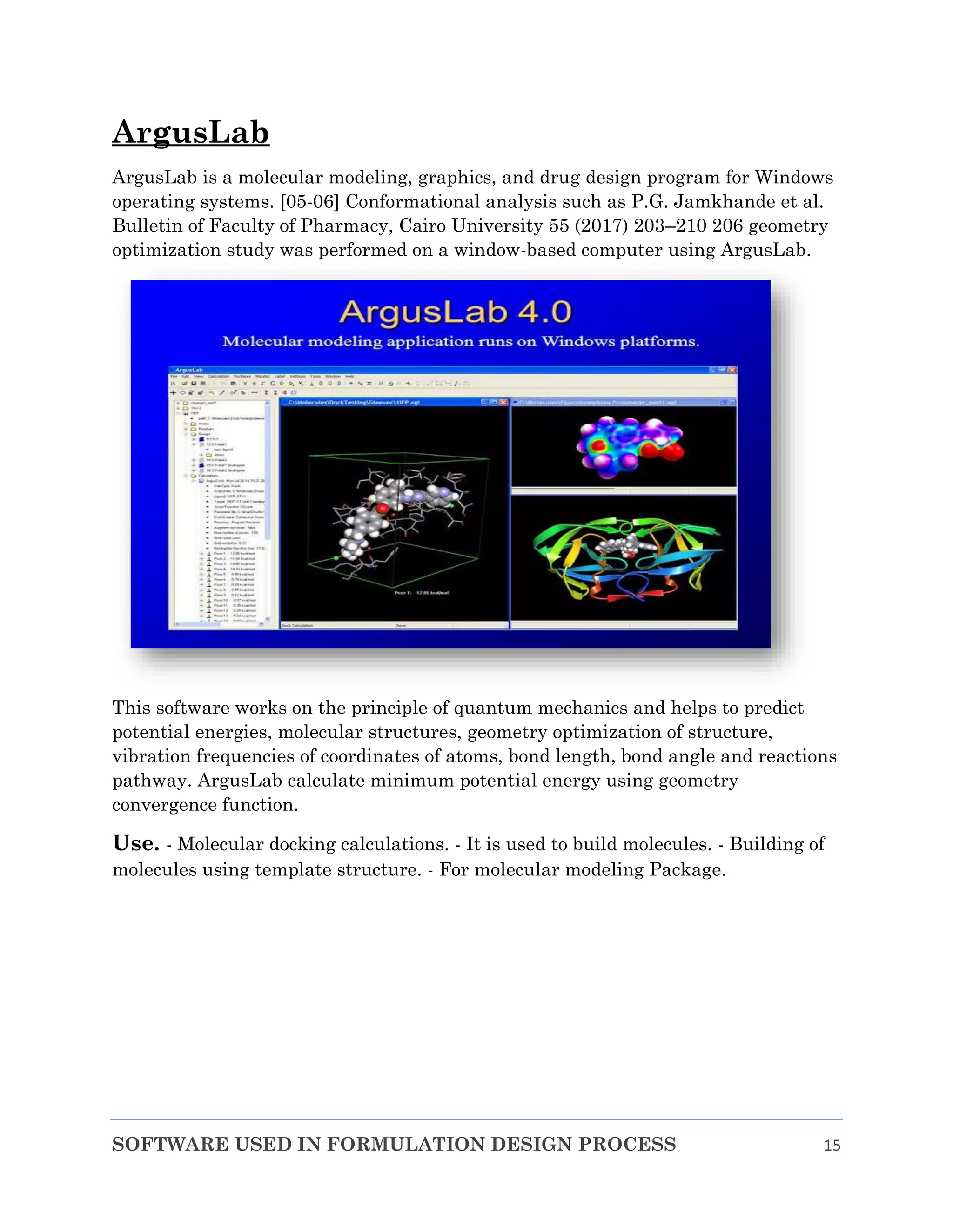 Software Used In Formulation Design Process (Pharmaceutics).Pdf