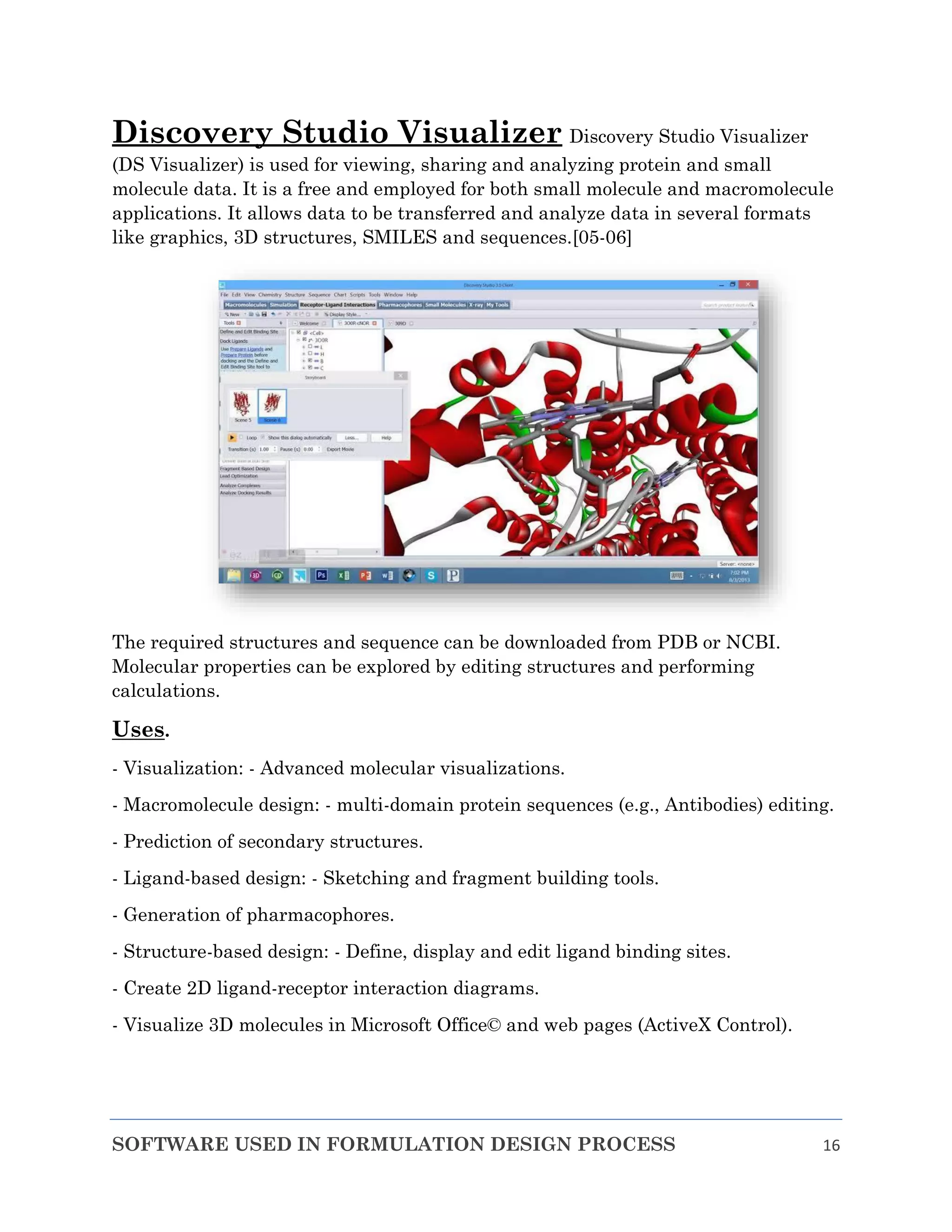 Software Used In Formulation Design Process (Pharmaceutics).Pdf