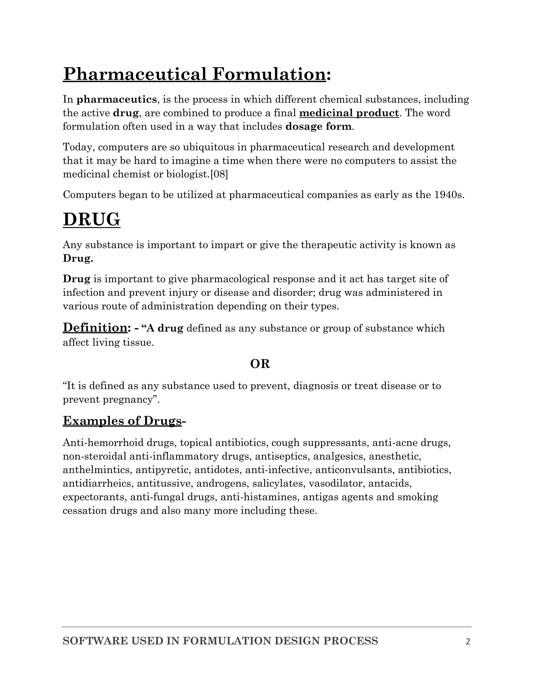 Software Used In Formulation Design Process (Pharmaceutics).Pdf