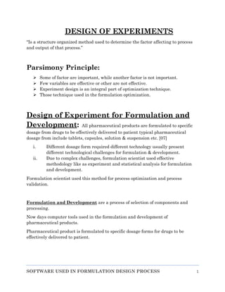 Software Used In Formulation Design Process (Pharmaceutics).Pdf