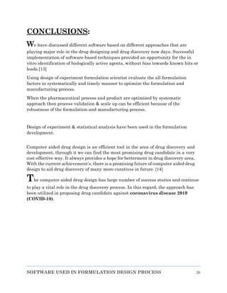 Software Used In Formulation Design Process (Pharmaceutics).Pdf