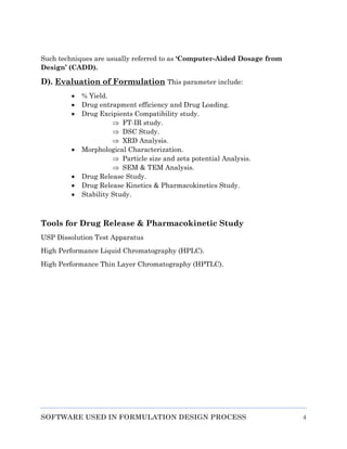 Software Used In Formulation Design Process (Pharmaceutics).Pdf