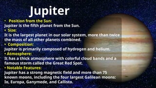 solar system: characteristics, size, common name of planets | PPTX