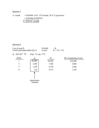 Engineering Economy (Practice Final Exam with solution) | PDF