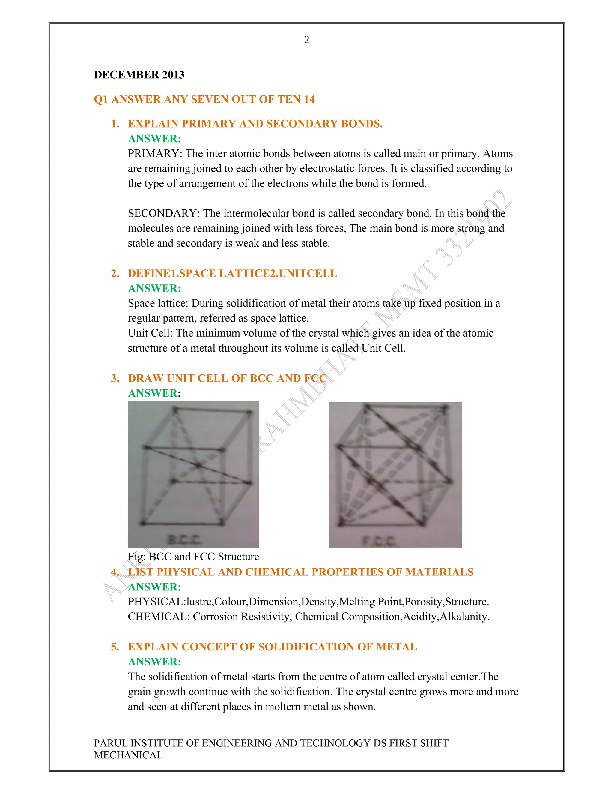 Final solved paper msmt 1 | PDF | Chemistry | Science
