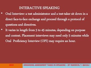 Final speaking assessment | PPT