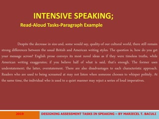 Final speaking assessment | PPT
