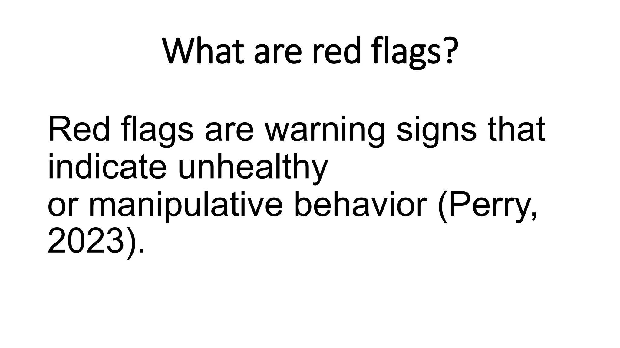 Red flags in the relationships | PPTX