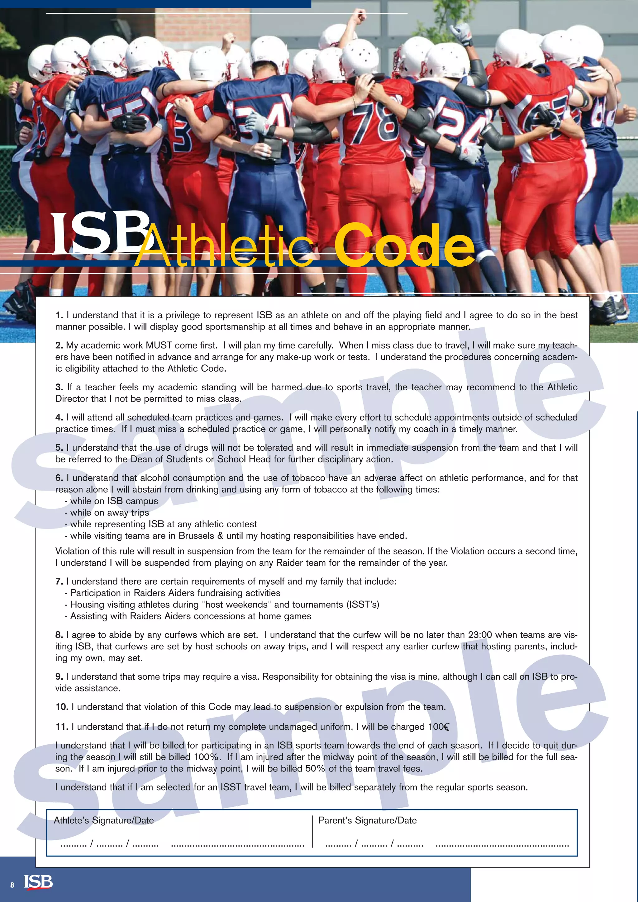 ISB Sports Handbook | PDF