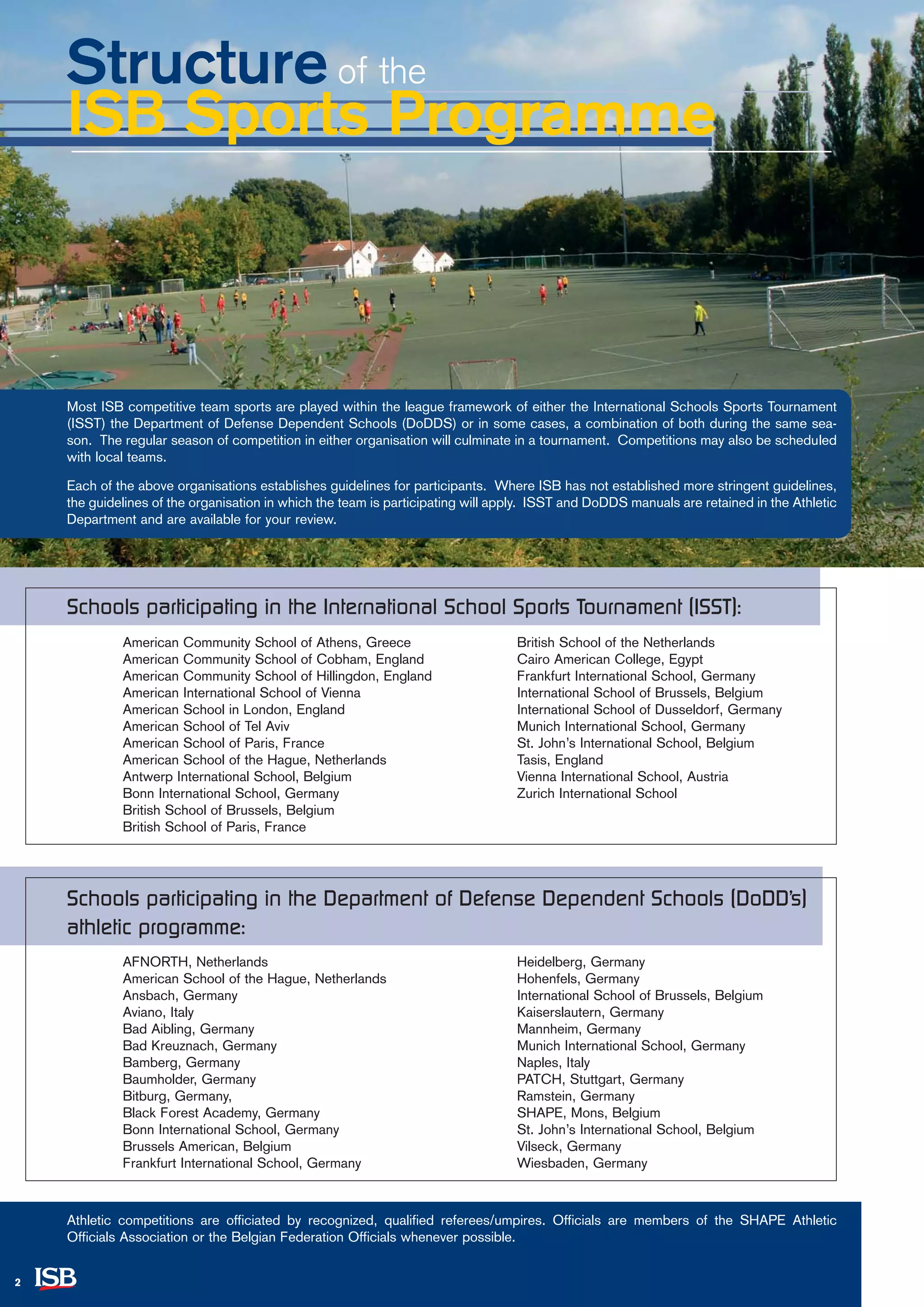 ISB Sports Handbook | PDF