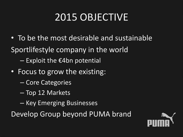 PUMA analysis | PPTX | Business | Business and Finance