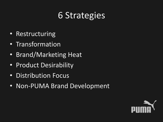 PUMA analysis | PPTX | Business | Business and Finance