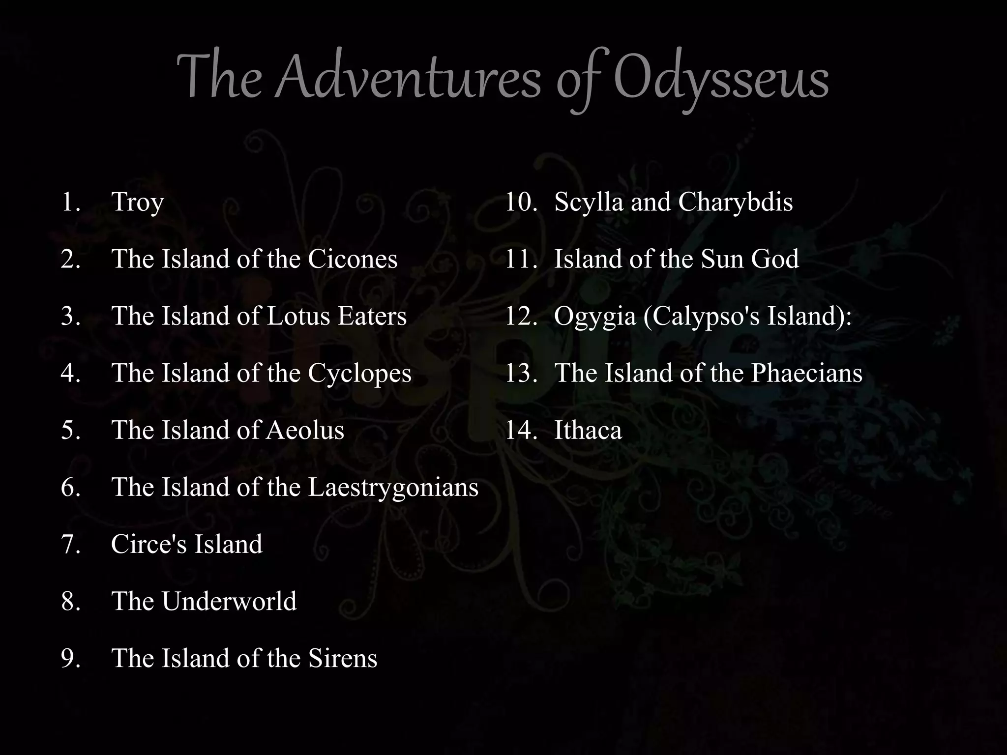 odyssey; the adventure of odysseus | PPTX