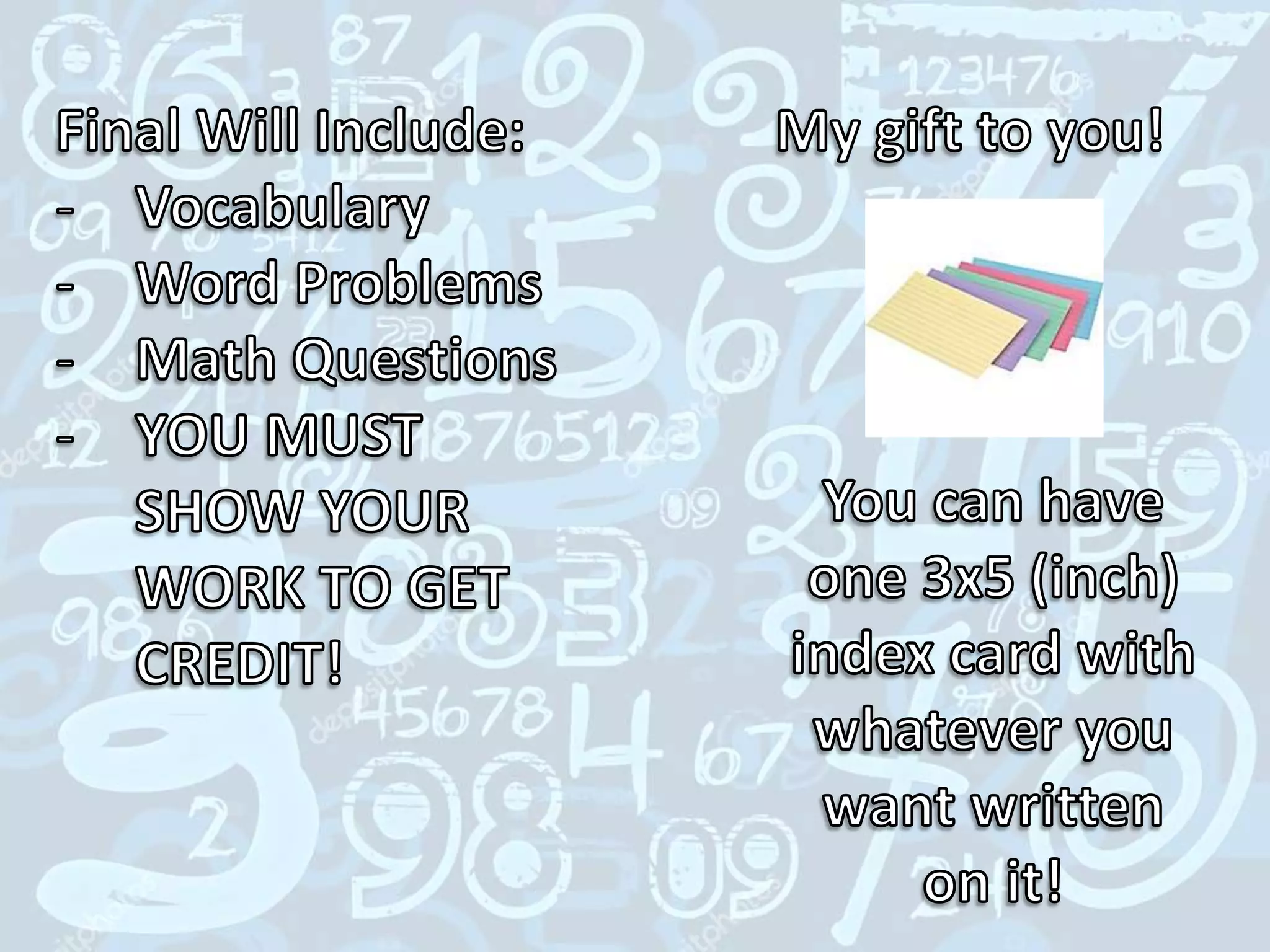 Pre-Algebra Final Review | PPTX