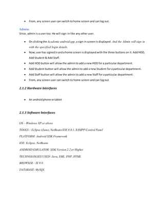 Final srs of academic a webpage based android app | PDF