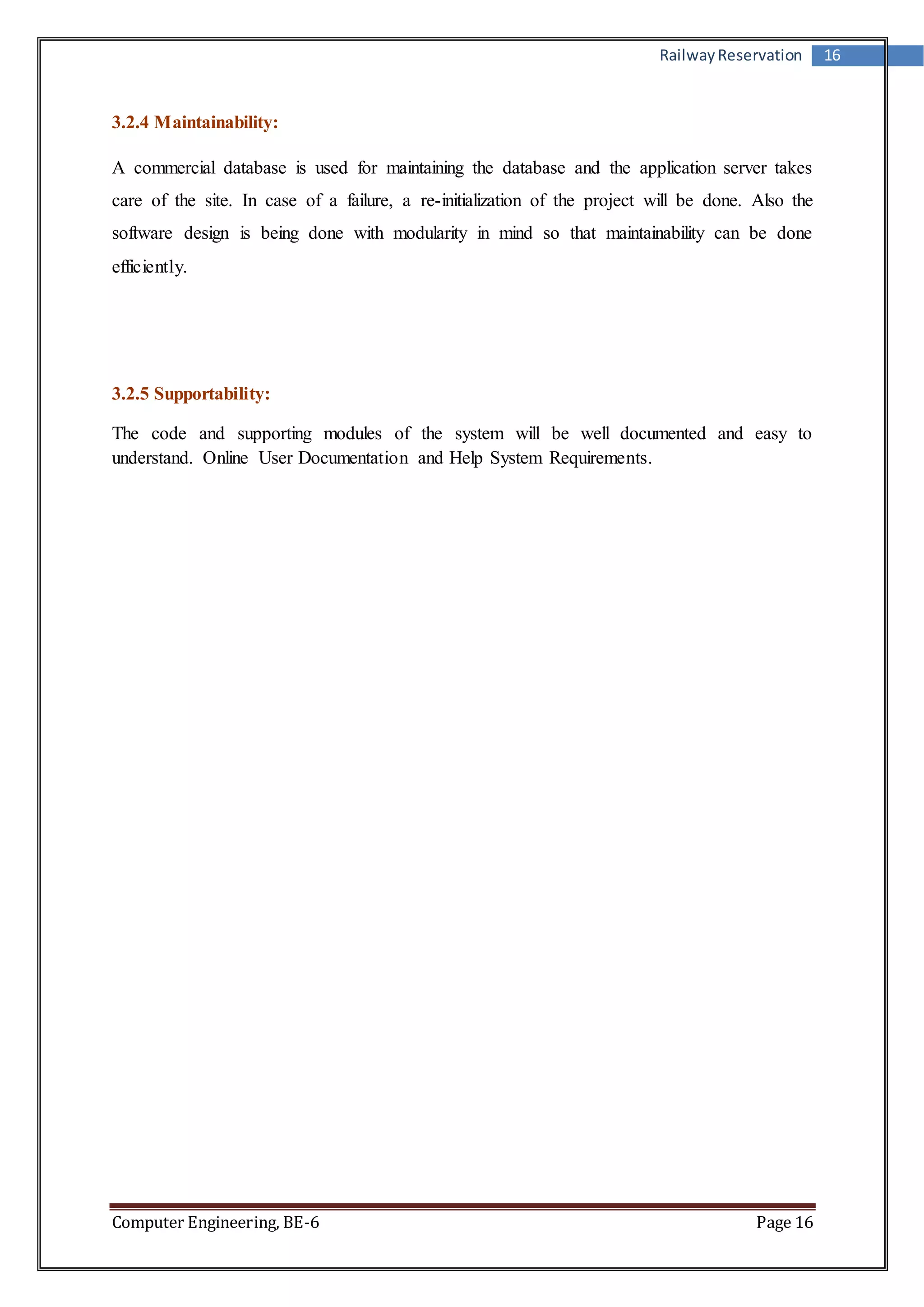 srs for railway reservation system | DOCX