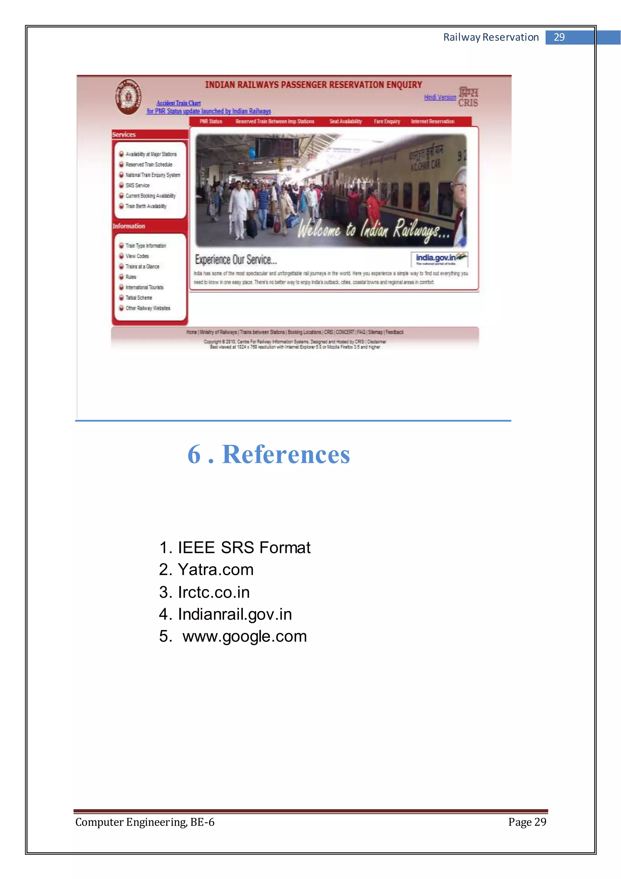srs for railway reservation system | DOCX