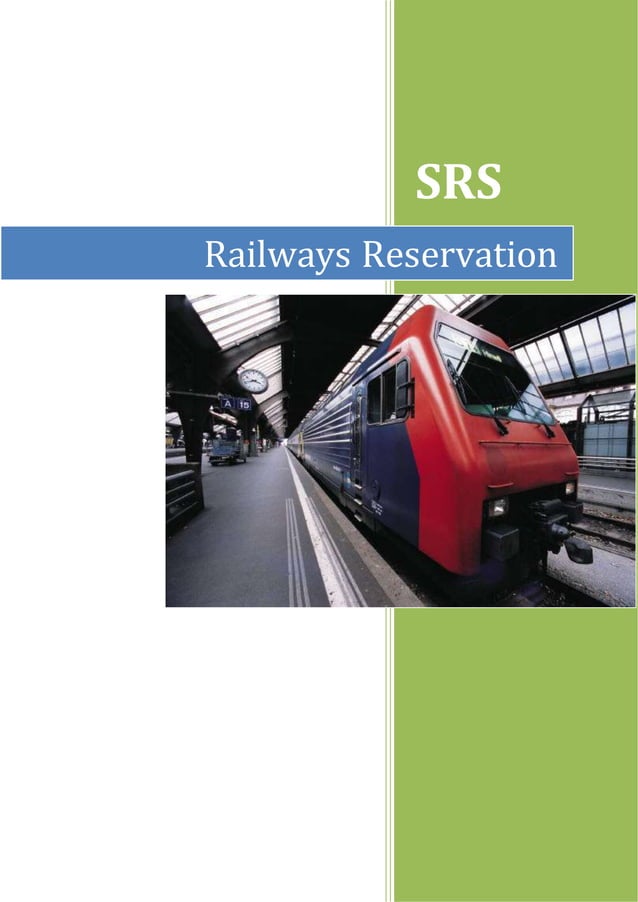 srs for railway reservation system | DOCX