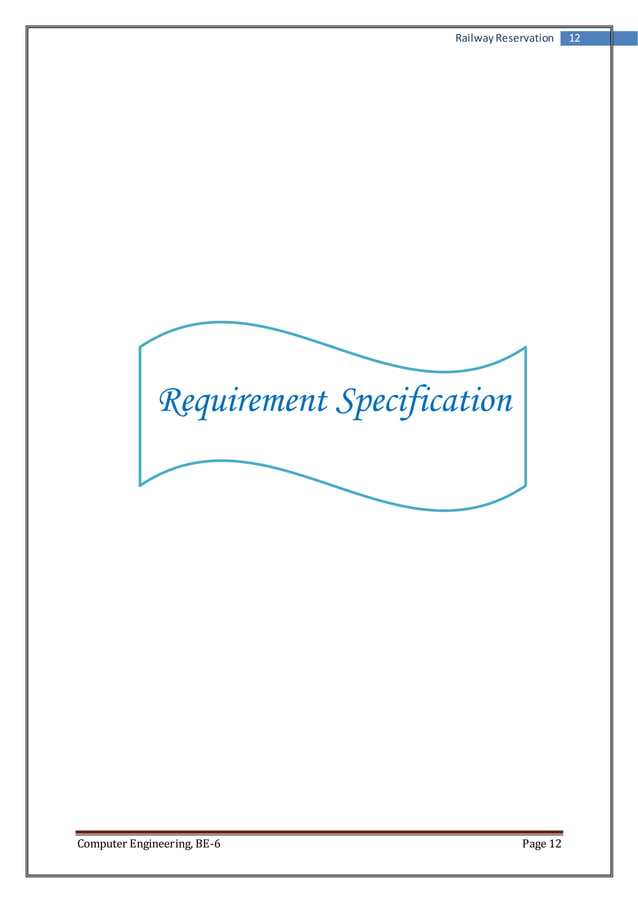 srs for railway reservation system | DOCX