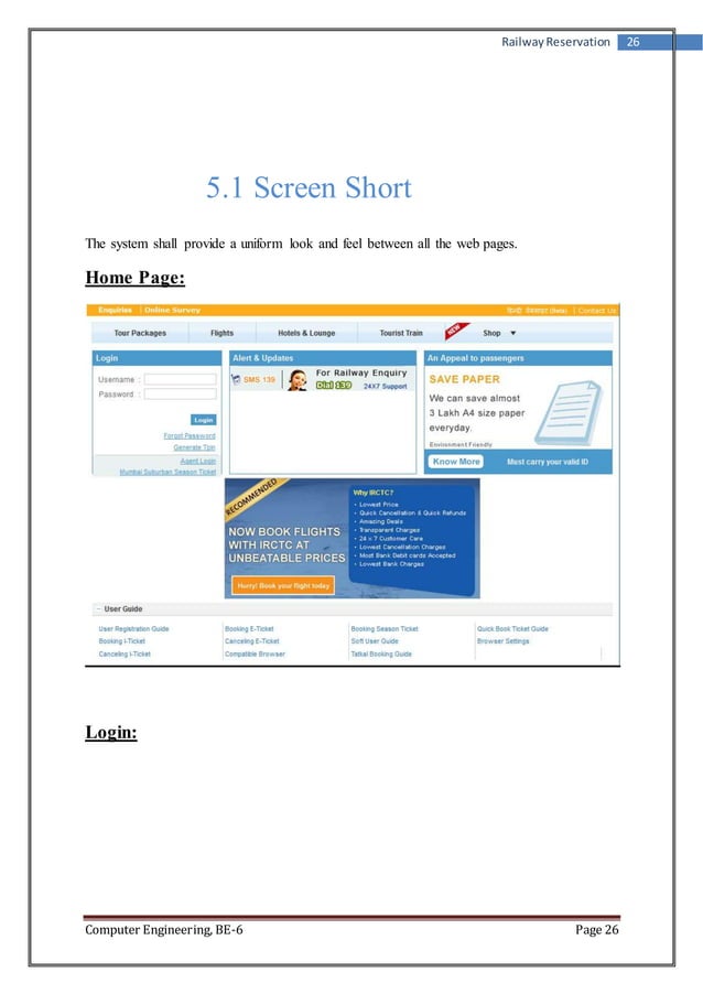 srs for railway reservation system | DOCX