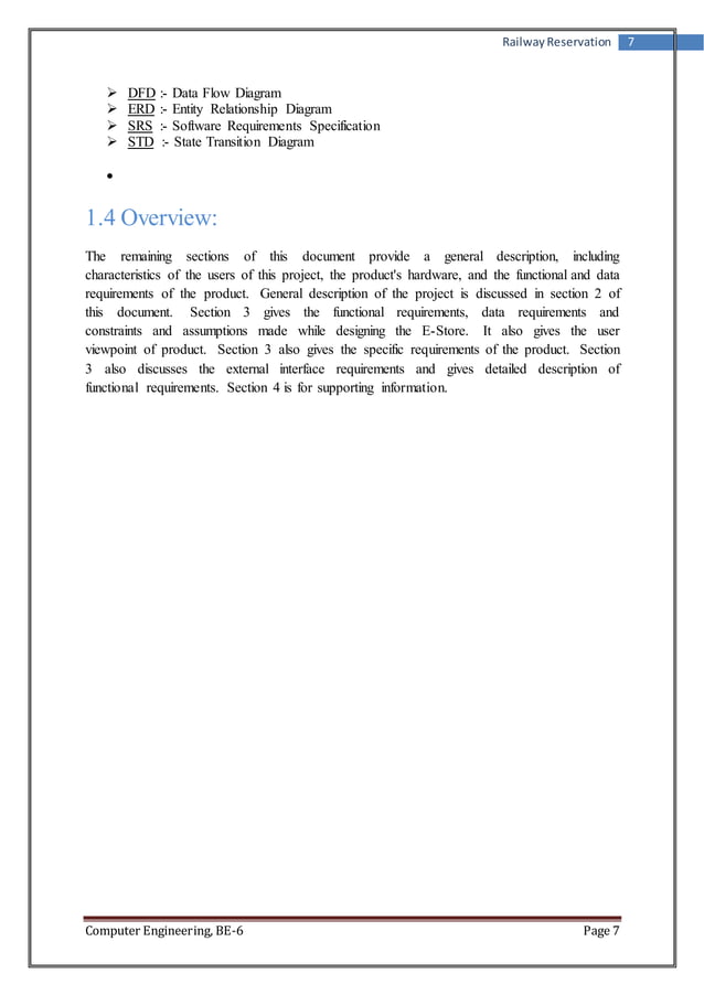 srs for railway reservation system | DOCX