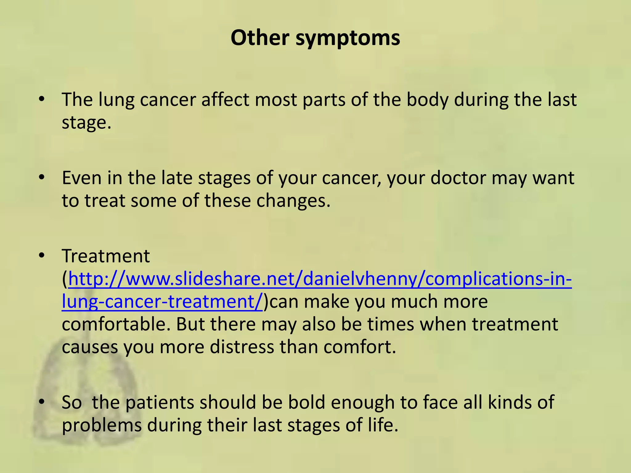 Final stages of life with lung cancer | PPTX
