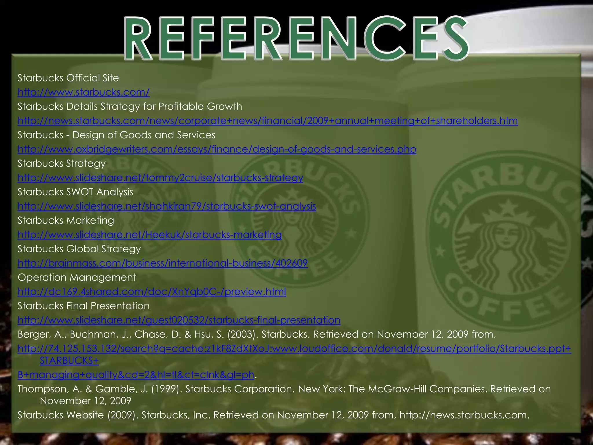 The Operation Management Strategies of Starbucks | PPTX