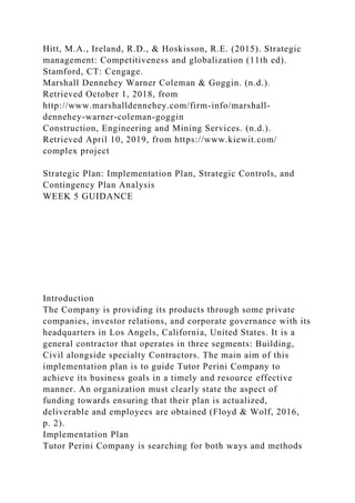 Final Strategic Plan (Company -Tutor Perini)Create the F.docx