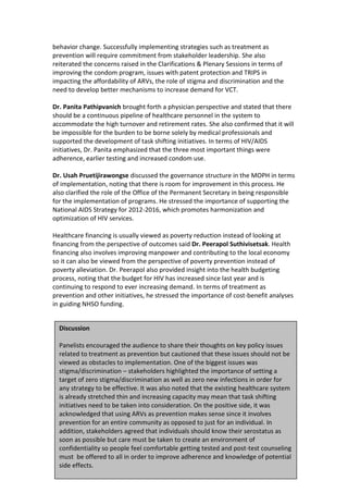 Thailand's strategic use of ARV meeting report | PDF