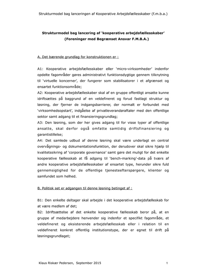 Final strukturmodel bag-lanceringen-af-kooperative-arbejdsfællesskaber open source | PDF