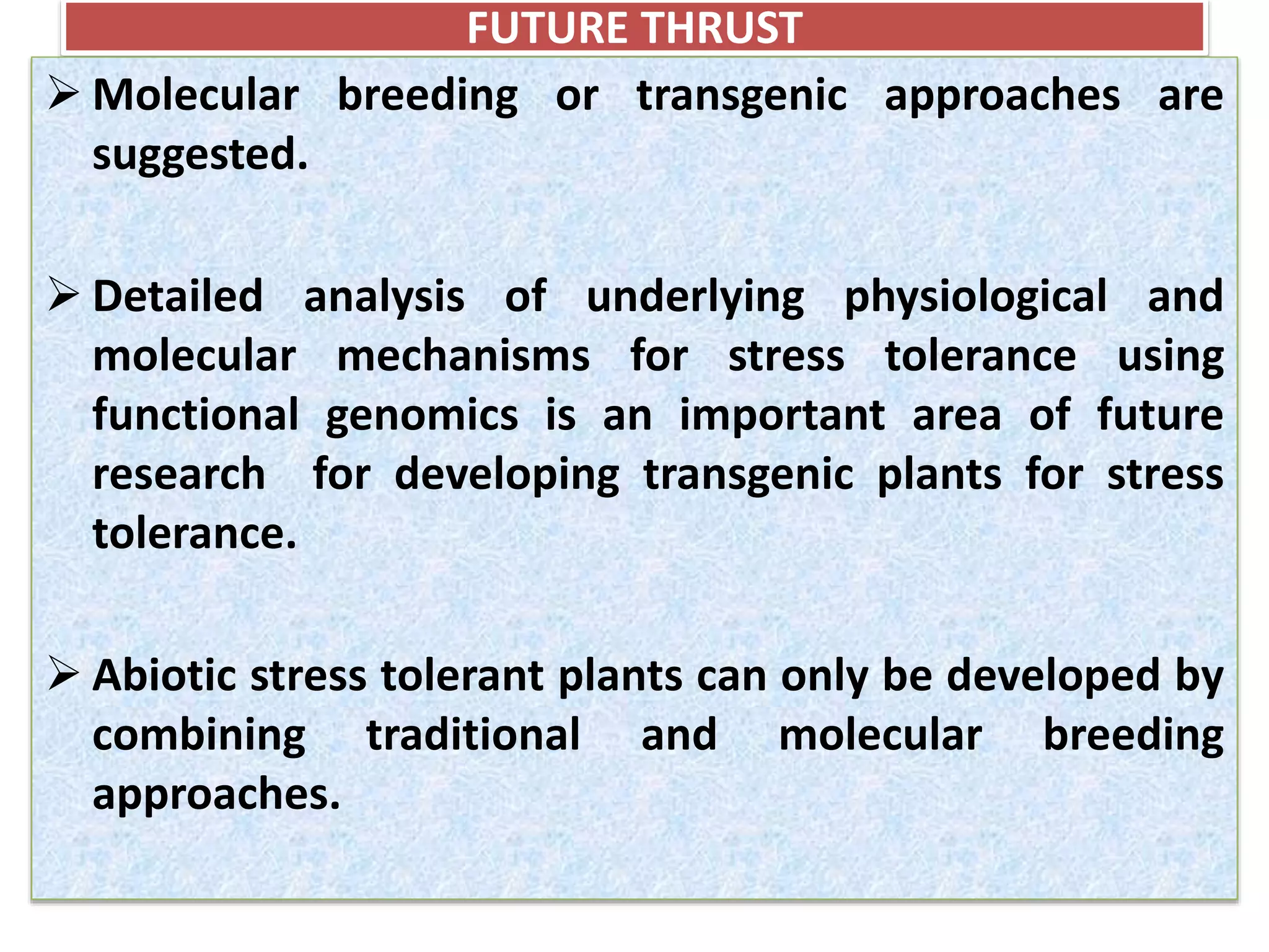 Breeding for abiotic stress resistance in vegetable crops | PPTX