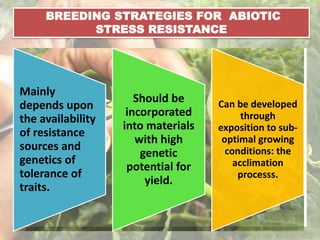 Breeding for abiotic stress resistance in vegetable crops | PPTX