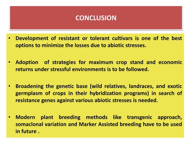 Breeding for abiotic stress resistance in vegetable crops | PPTX
