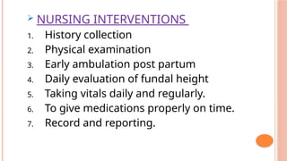Subinvolution process - post partum period | PPTX