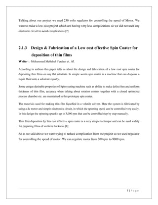 Design & Fabrication of a low cost spin coater | PDF