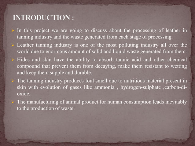 Leather Tanning Industry And their Waste Management | PDF