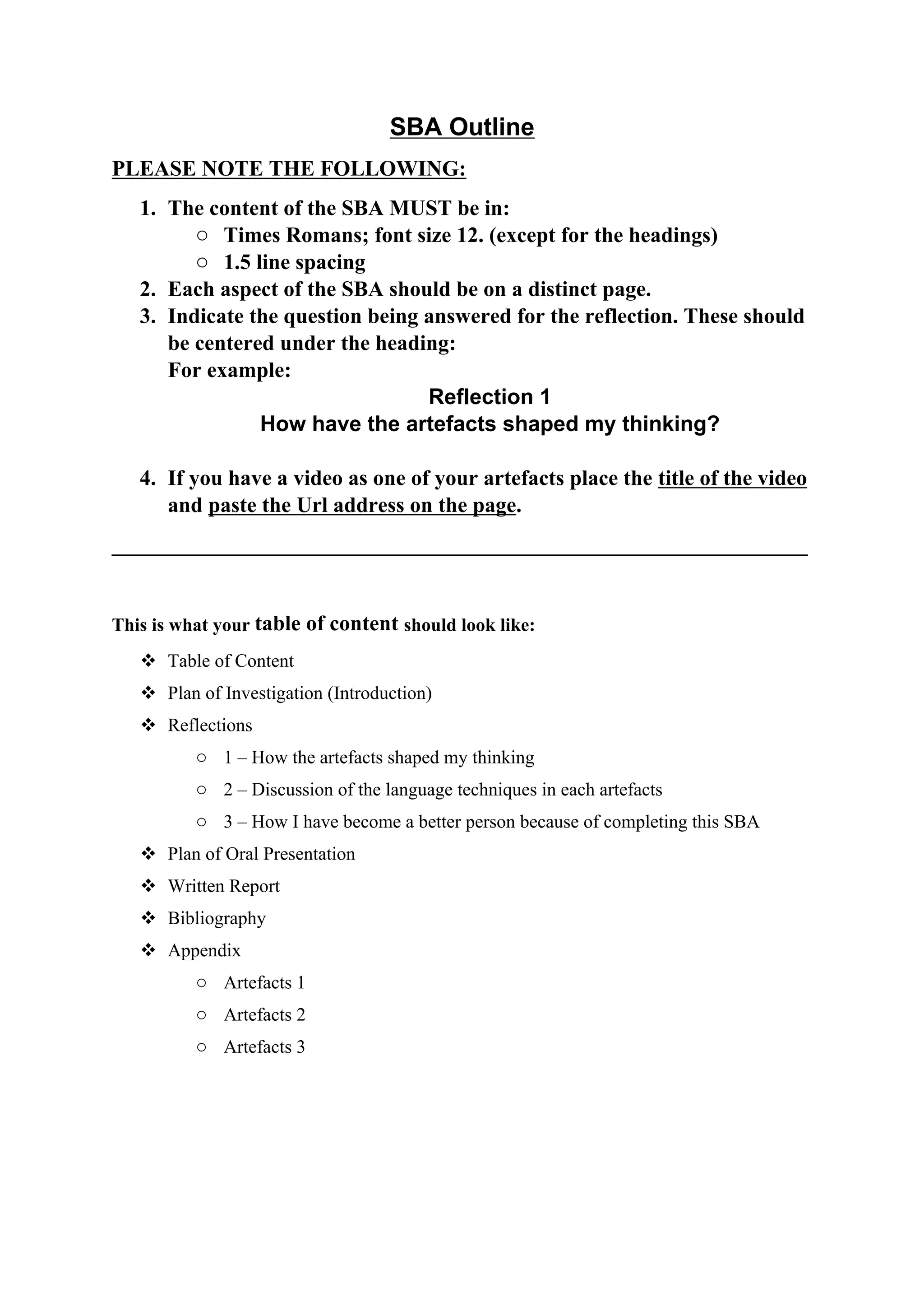 How to organise the final submission of the English A SBA | PDF