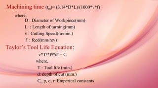 Sustainable Manufacturing: Optimization of single pass Turning ...