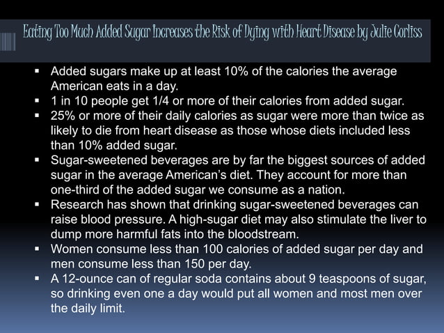 The Effects Of Sugar on the Human Body | PPTX
