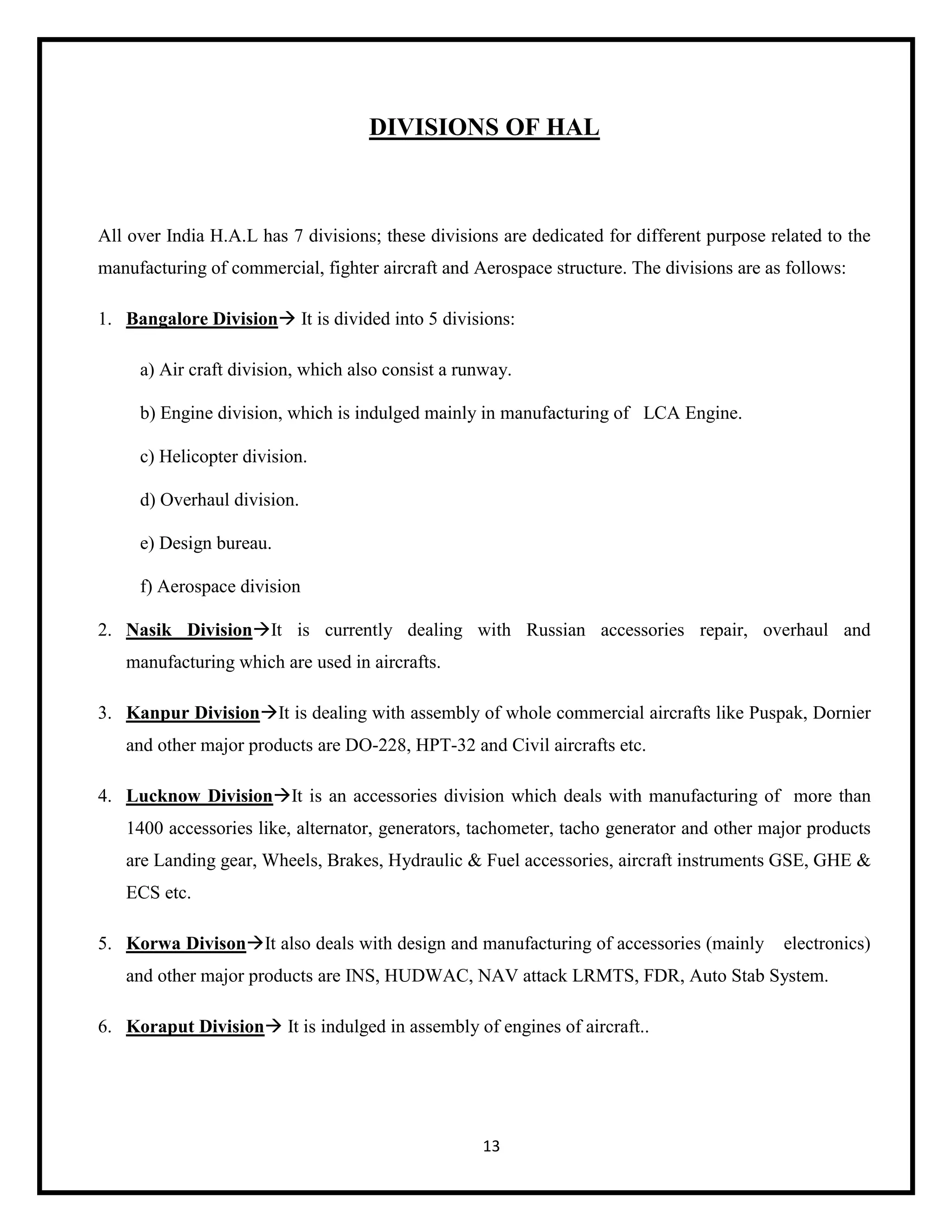 HAL Training report | PDF