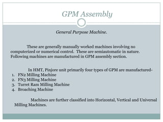Summer Training Presentation On HMT Machine Tools Ltd | PPT