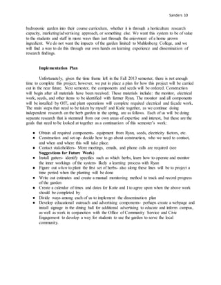 Hydroponic Herb Garden Proposal | PDF
