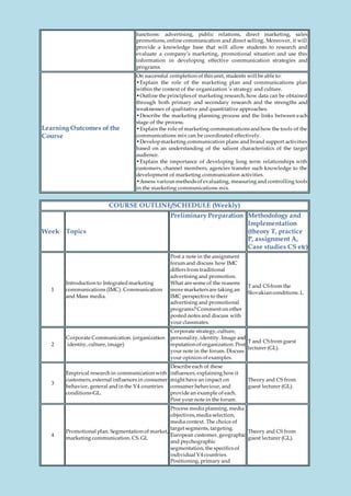 Creation of syllabus for course | DOCX | Marketing and Advertising ...