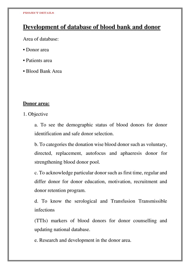 Blood bank in network | PDF
