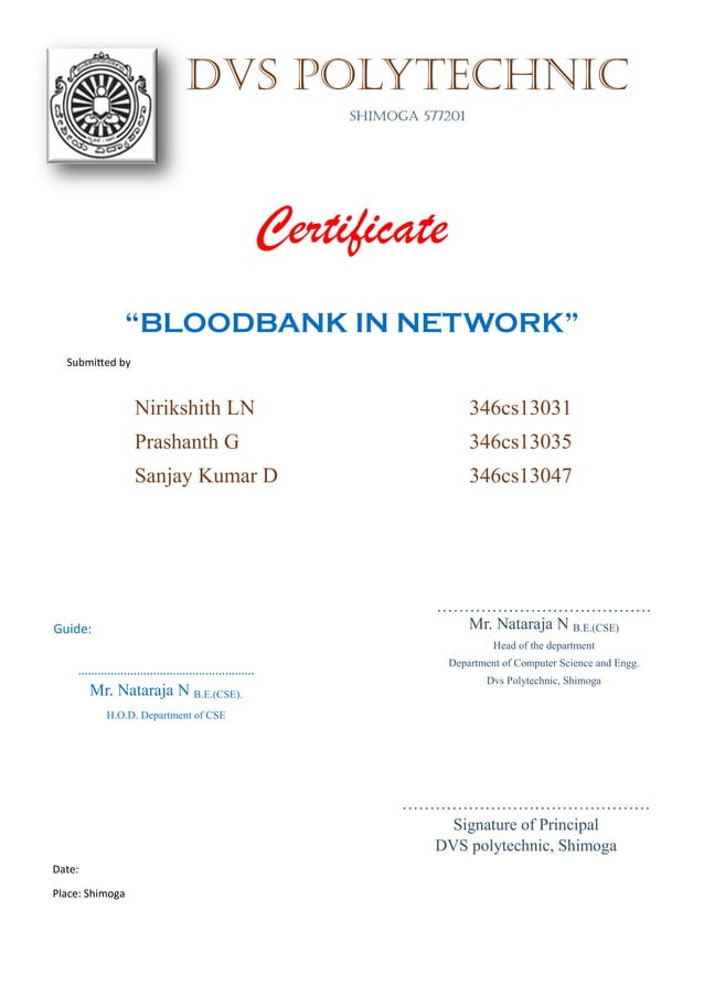 Blood bank in network | PDF