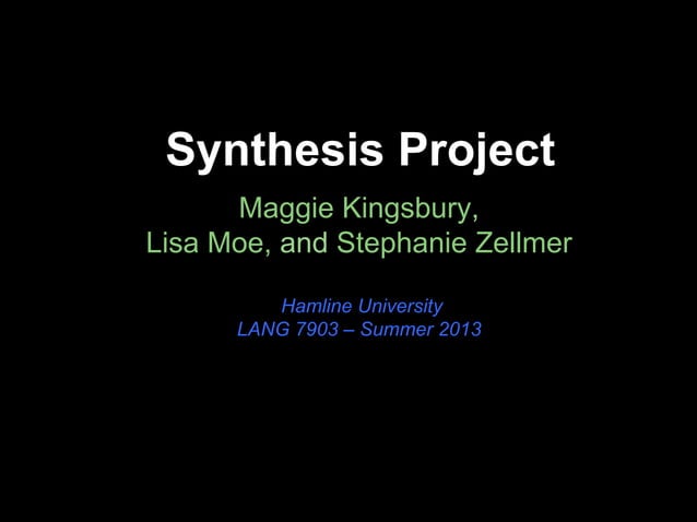 Final synthesis project | PPT