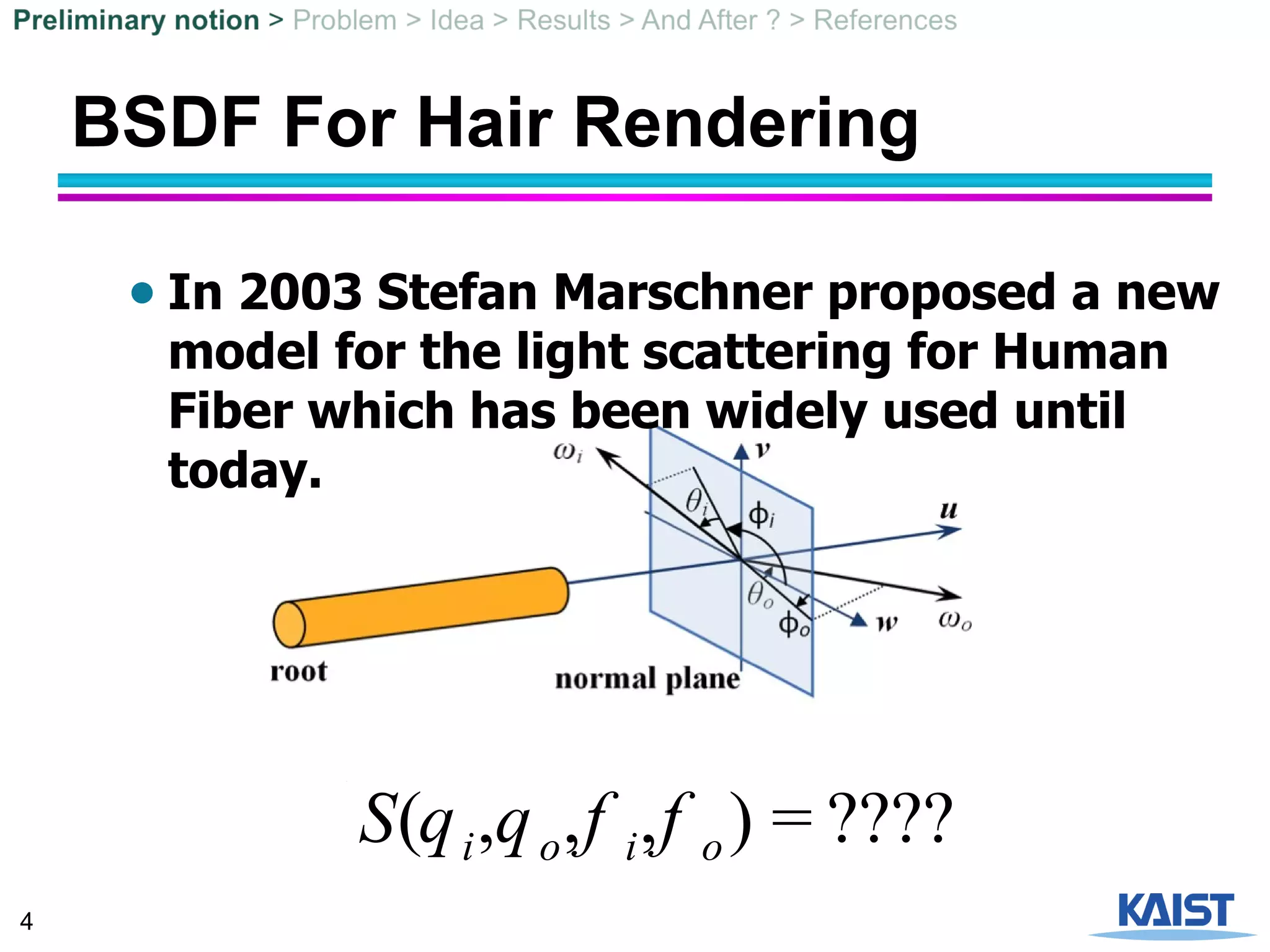 Improve real-time hair rendering. | PPT
