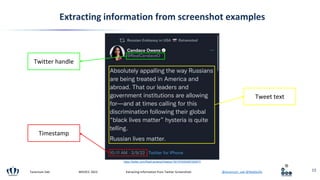 Extracting Information from Twitter Screenshots | PPT