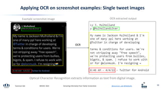 Extracting Information from Twitter Screenshots | PPT