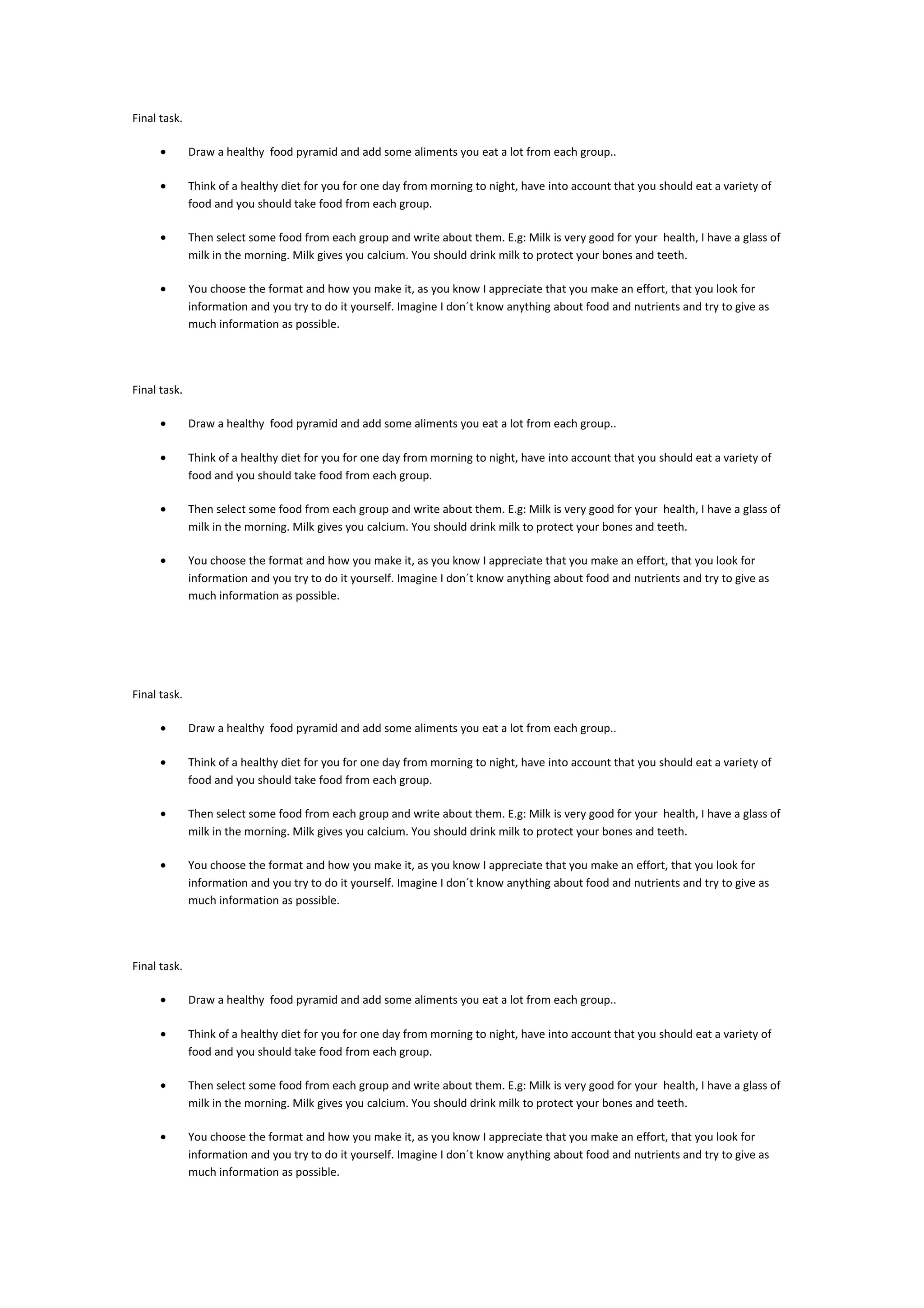 Final task food | DOC